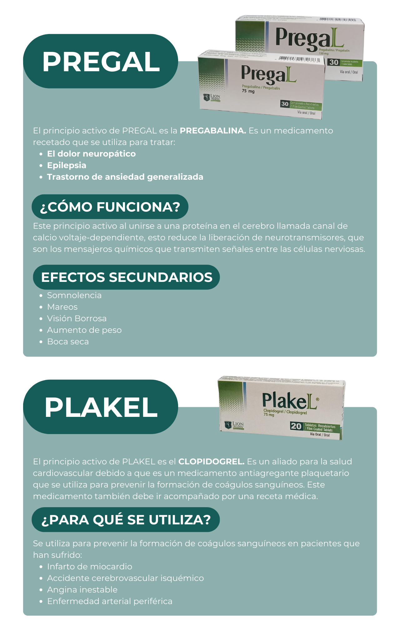 principio activo plakel – pregal – Página de Instrucciones